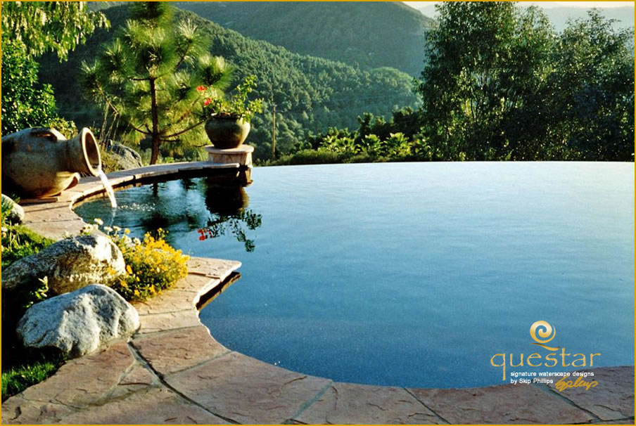 1990s Gallery of International Vanishing Edge Pool Designer Skip Phillips